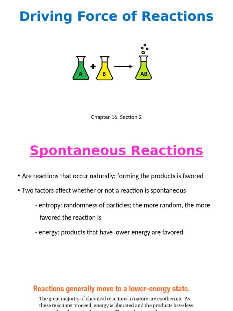Driving Forces of Reactions 2 | PDF
