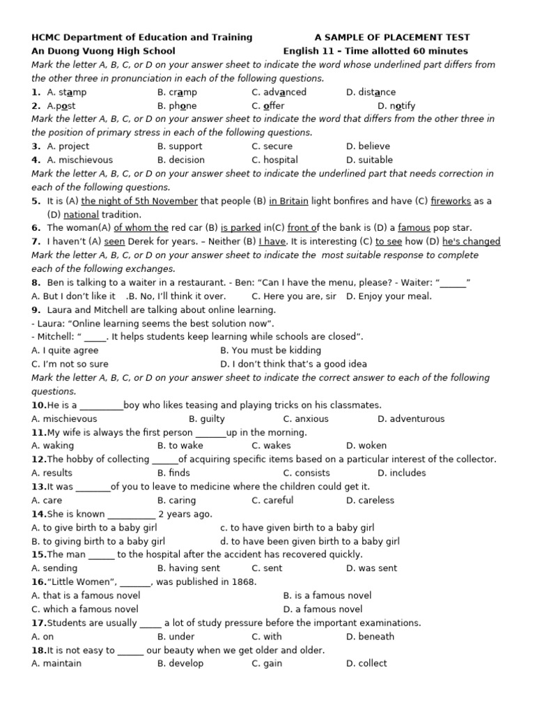 SAMPLE OF PLACEMENT SỐ 1 | PDF | Oceans | Extreme Weather