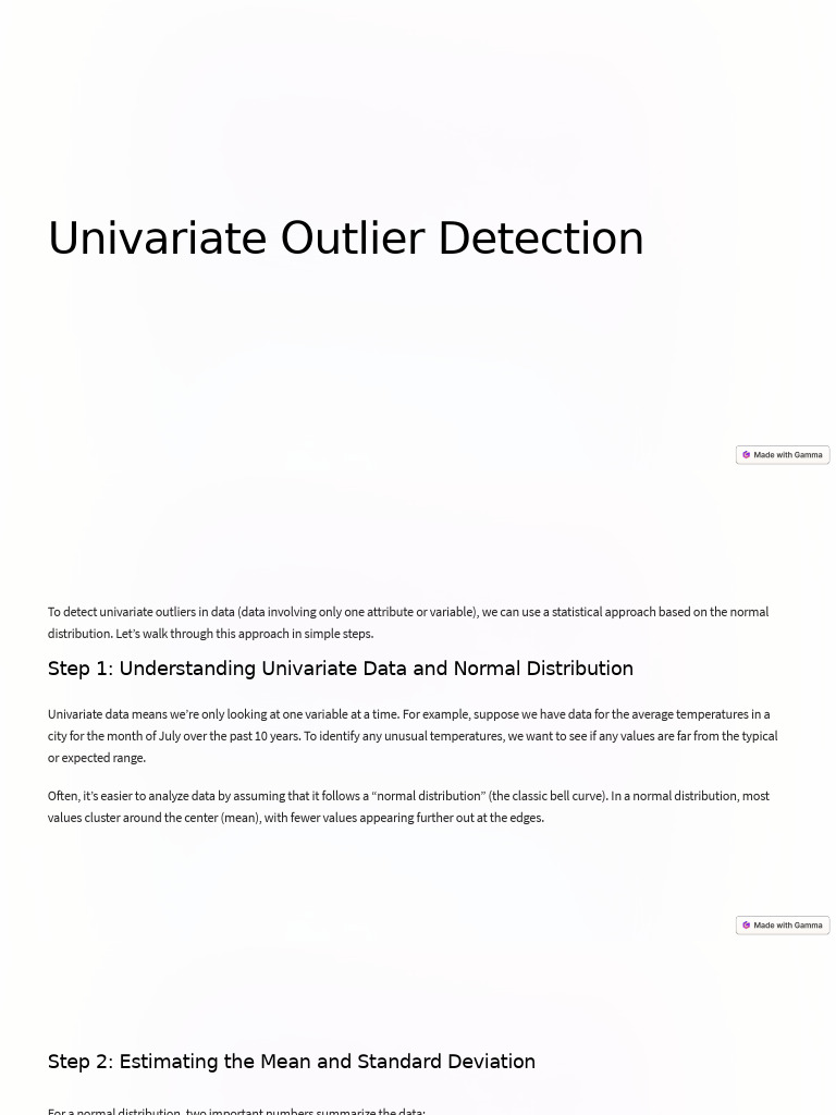 Univariate Outlier Detection | PDF | Quartile | Outlier
