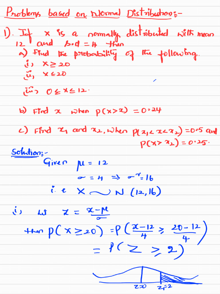 Normal Distributions Problems | PDF