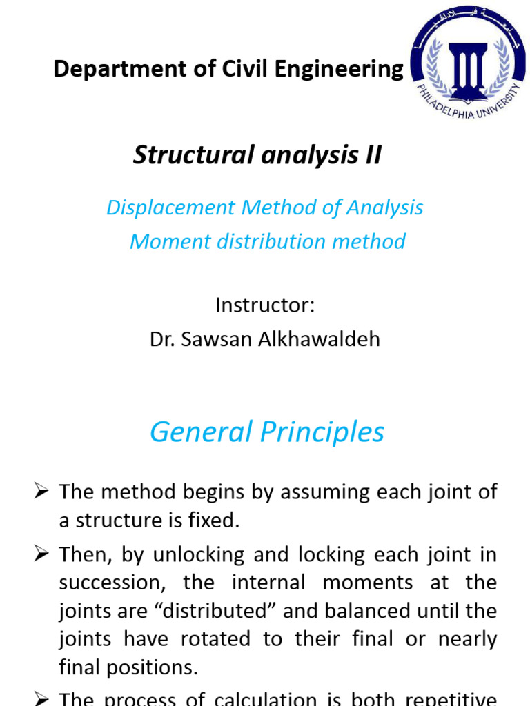 Chapter (12) Displacement Method of Analysis - Moment Distribution ...