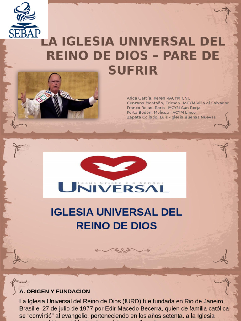 Iglesia Universal Del Reino de Dios | PDF | Teología de la prosperidad | Diezmo