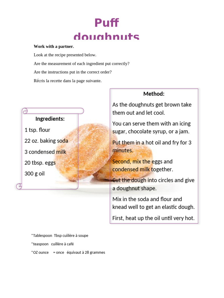 Recipe Fun Activities Games - 93805 | PDF