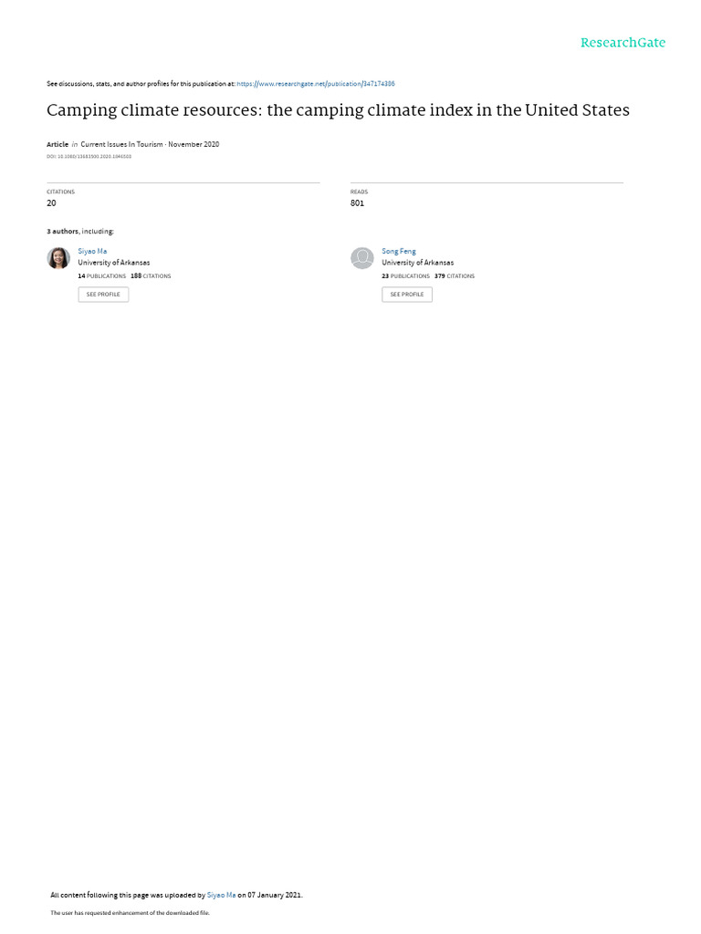 The Camping Climate Index | PDF | Climate | Seasonality