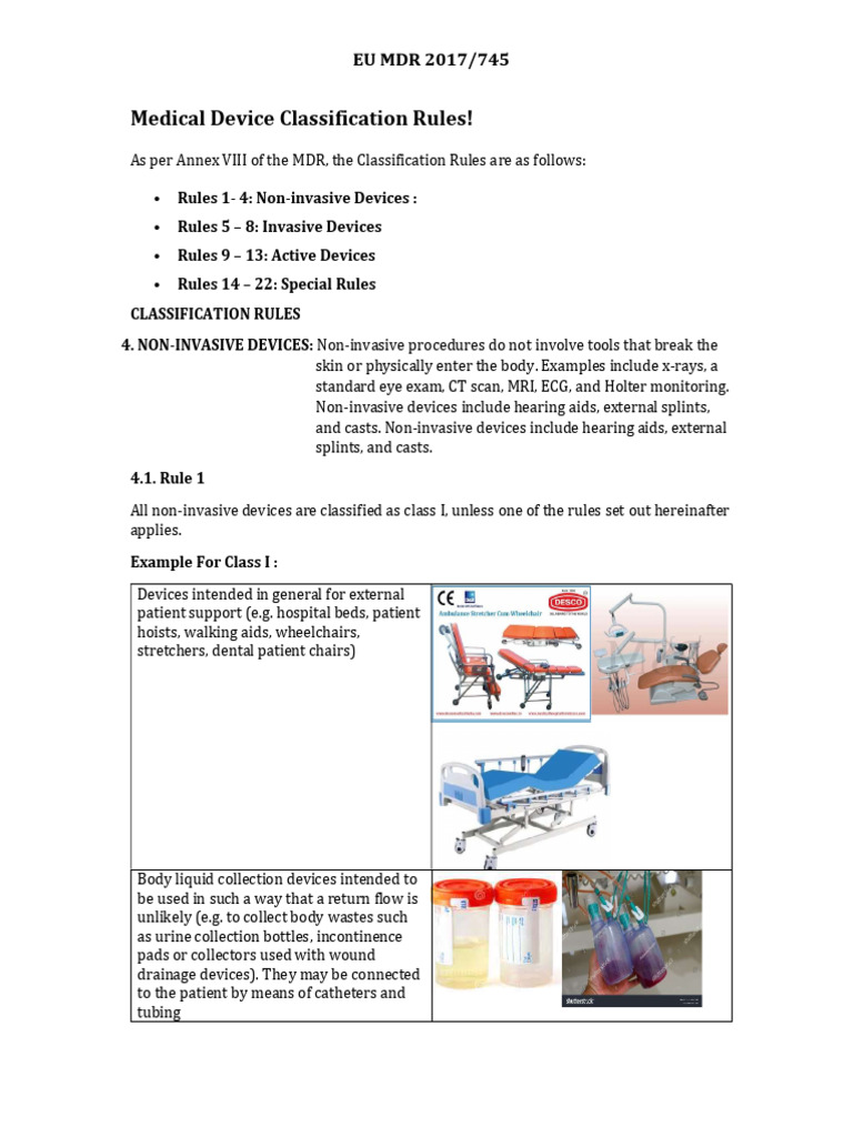 EU MDR 2017 Classification | PDF | Medicine | Medical Specialties