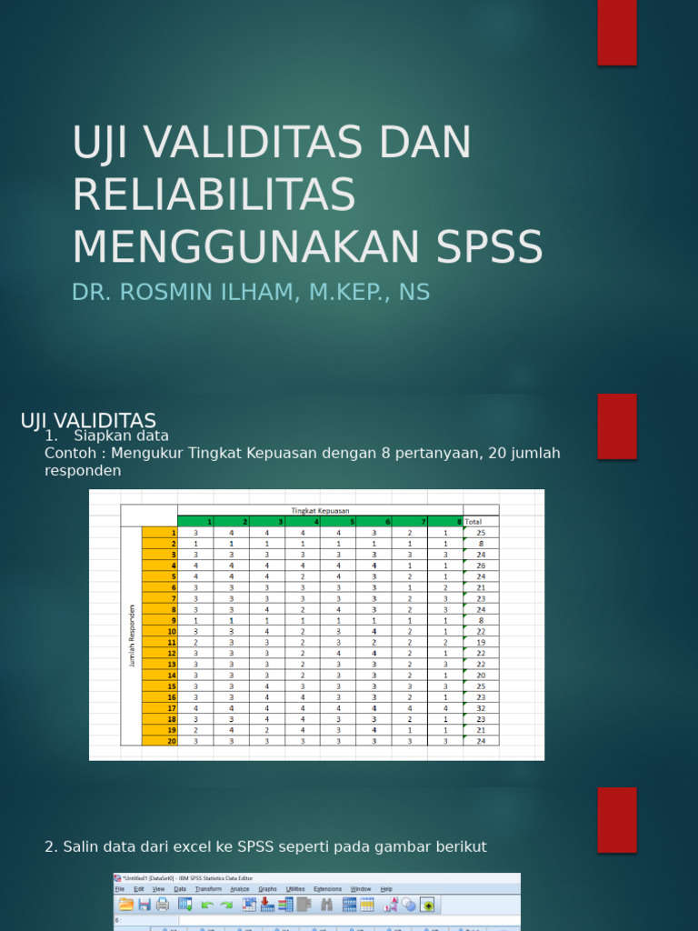 Uji Validitas Dan Realiabilitas SPSS | PDF | Metode & Bahan Ajar ...