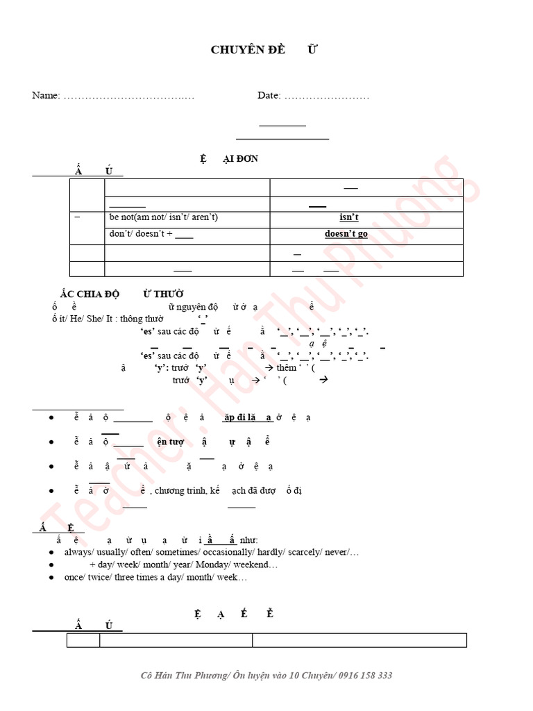 9a4 9a9 Chuyên Đề Ngữ Pháp Grammar 1a Pdf