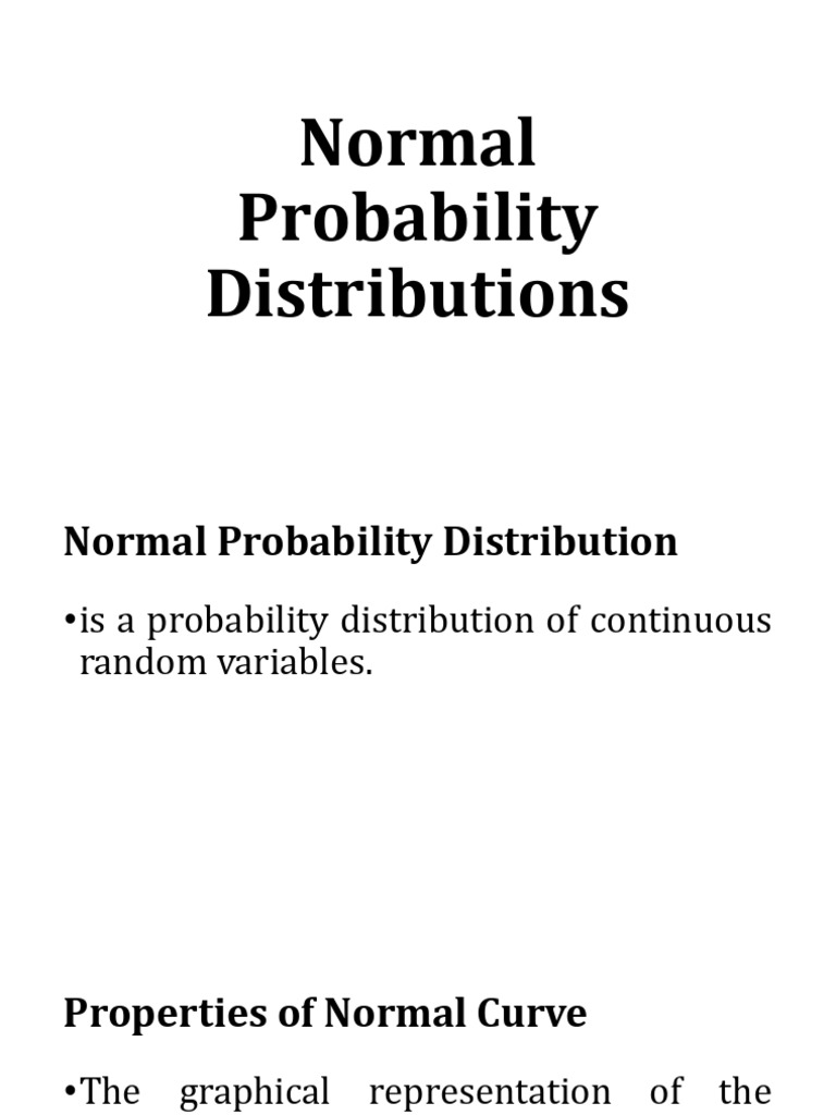 Normal Probability Distribution | PDF | Teaching Methods & Materials ...