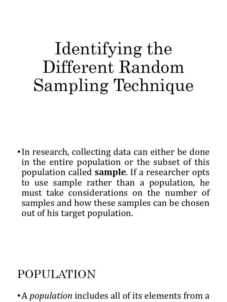 Sampling-Technique | PDF | Sampling (Statistics) | Methodology Sampling-Technique | PDF | Sampling (Statistics) | Methodology