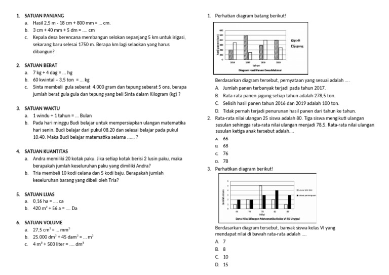 Latihan Konversi Satuan Matematika | PDF