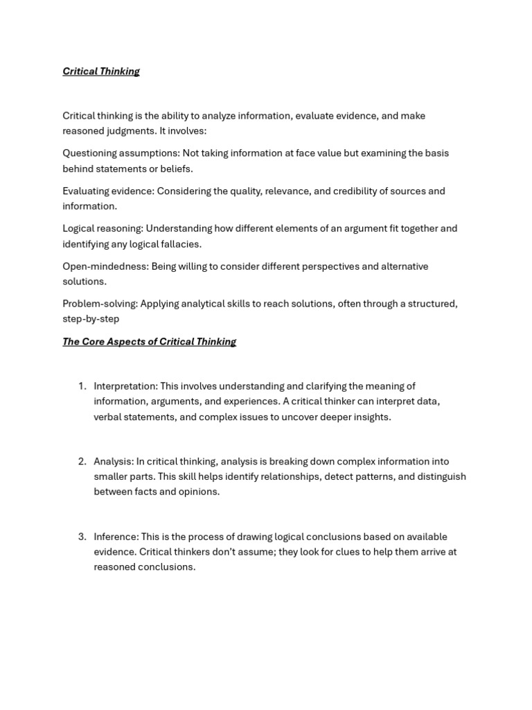 Critical Thinking and Reflection | PDF | Critical Thinking | Thought