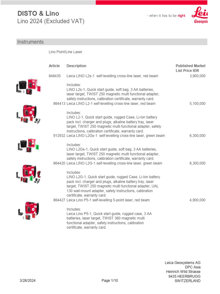 Pricelist Lino 2024 | PDF | Battery Charger | Battery (Electricity)