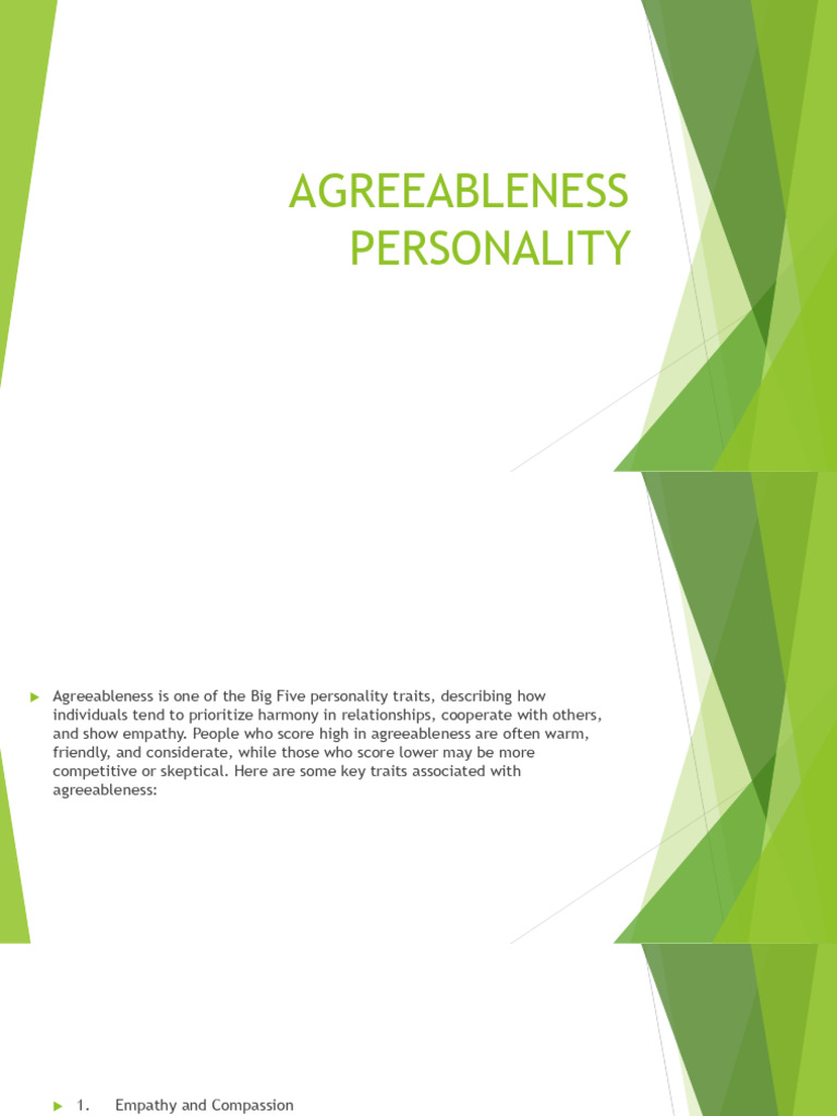 Agreeableness Personality | PDF | Career & Growth | Self-Improvement