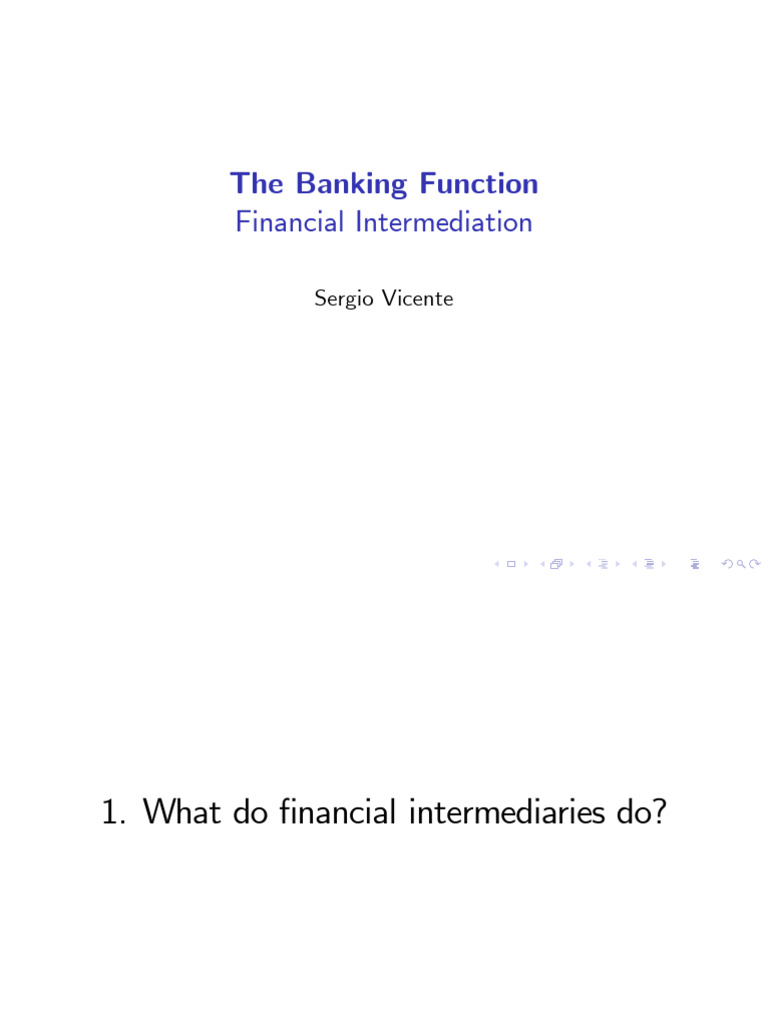 1 The Banking Function | PDF | Banks | Market Liquidity