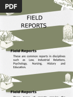 Field Report | PDF