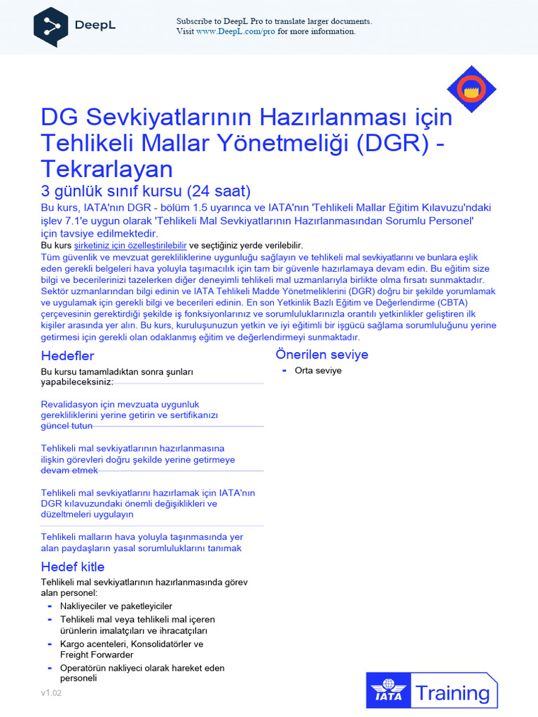 7.1 DGR For Preparing DG Consignments - Recurrent TR | PDF
