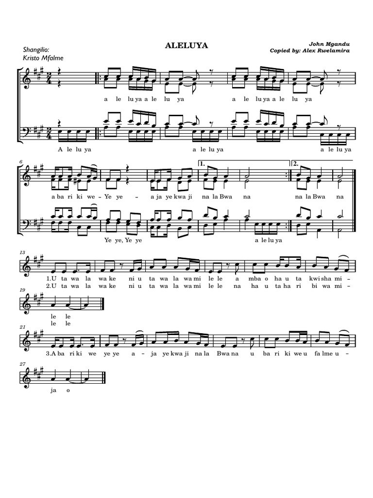 Aleluya Kristo Mfalme | PDF