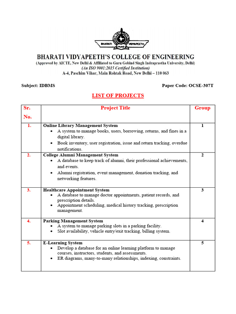 Database Projects for Students | PDF | Career & Growth | Business