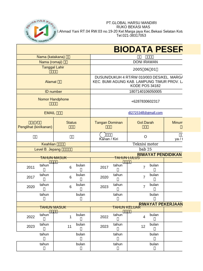 Doni Irawan - CV New | PDF