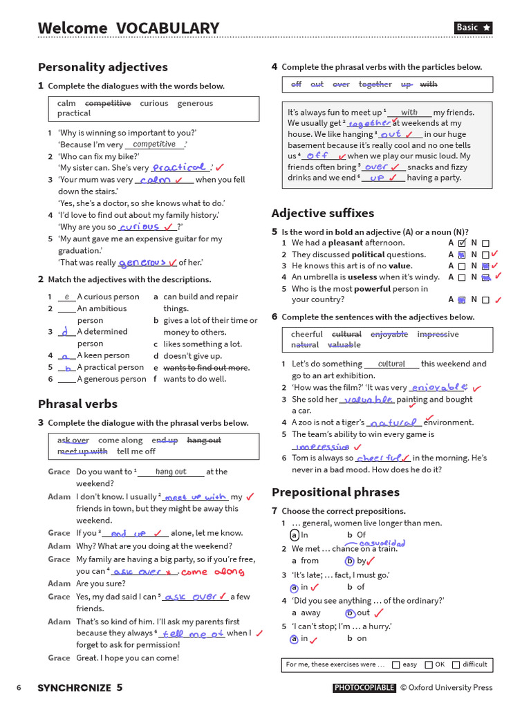 Welcome Vocabulary Basic | PDF | Adjective | Preposition And Postposition