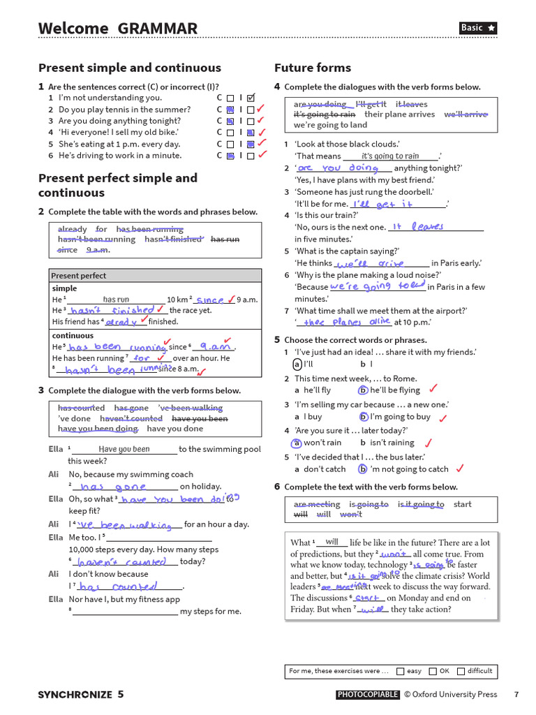 Gramar Welcome Basic | PDF