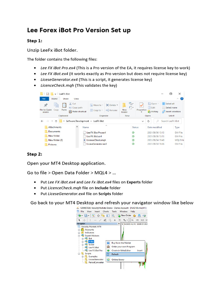Lee Forex IBot Pro Version Set Up | PDF | Computers