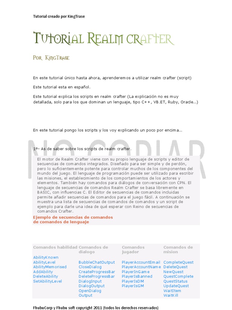 Tutorial Realm Crafter | PDF | Lenguaje de programación | Archivo de ...