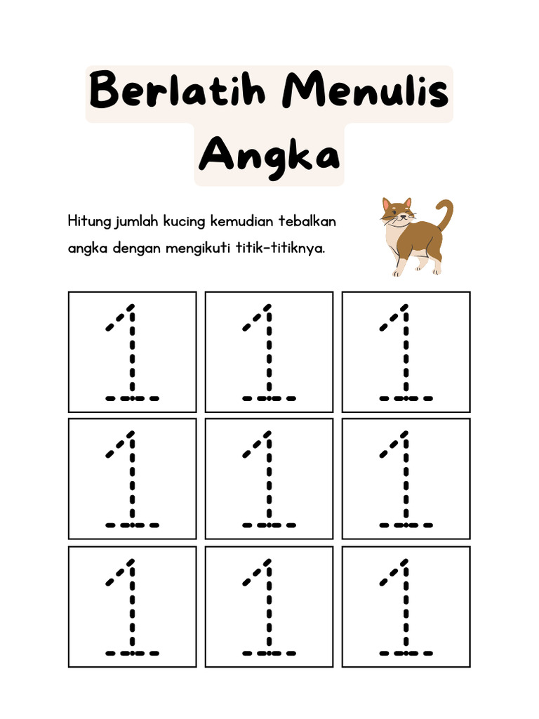 Lembar Kerja Anak Berlatih Menulis Angka 1-3-20240903 - 162955 - 0000 | PDF