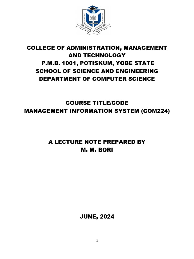 MIS Lecture Notes PDF | PDF | System | Databases MIS Lecture Notes PDF | PDF | System | Databases