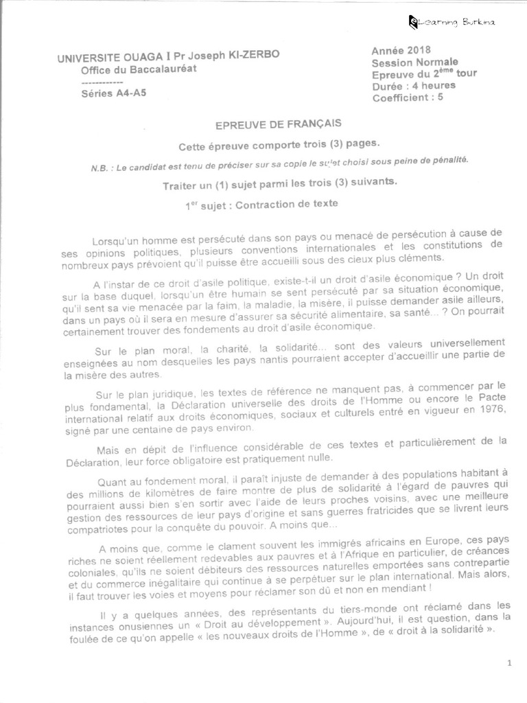 Bac2018-A4-A5 2ndtour Francais | PDF