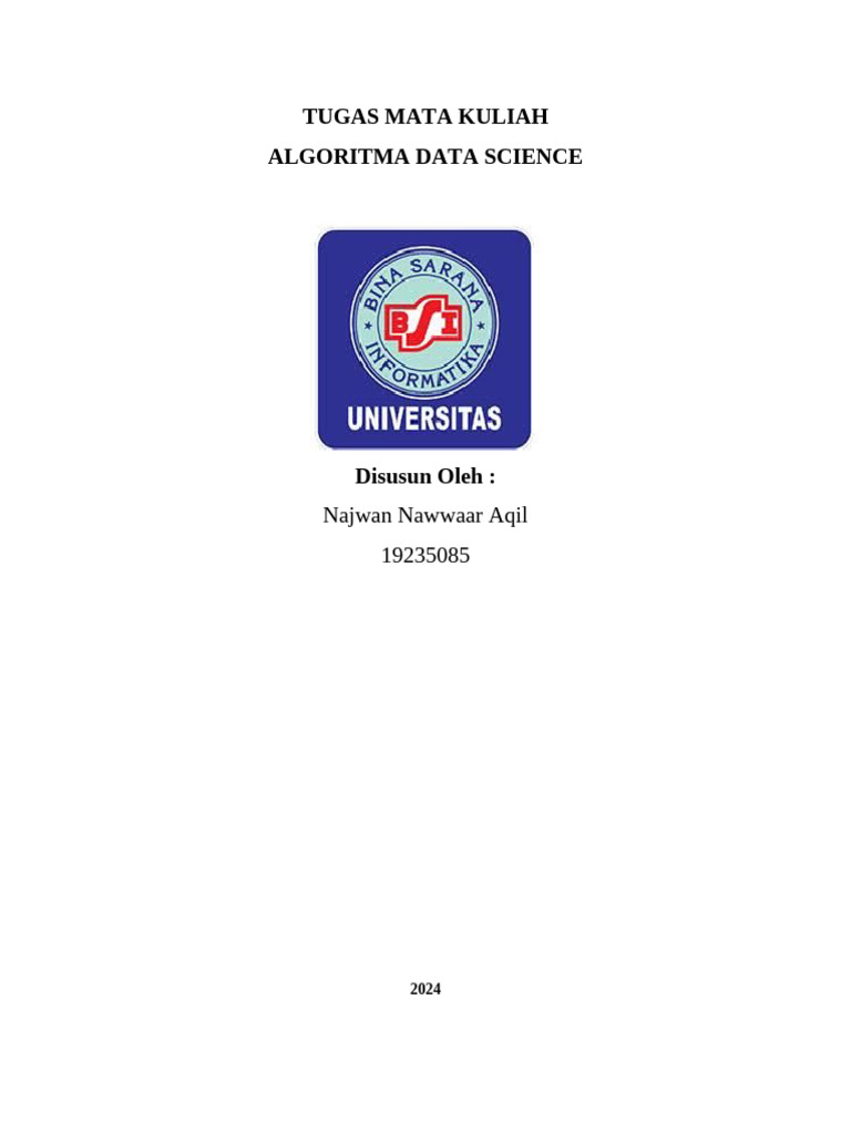 Algoritma Data Science | PDF