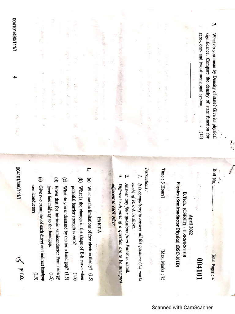 Physics Papers CSE 1 | PDF