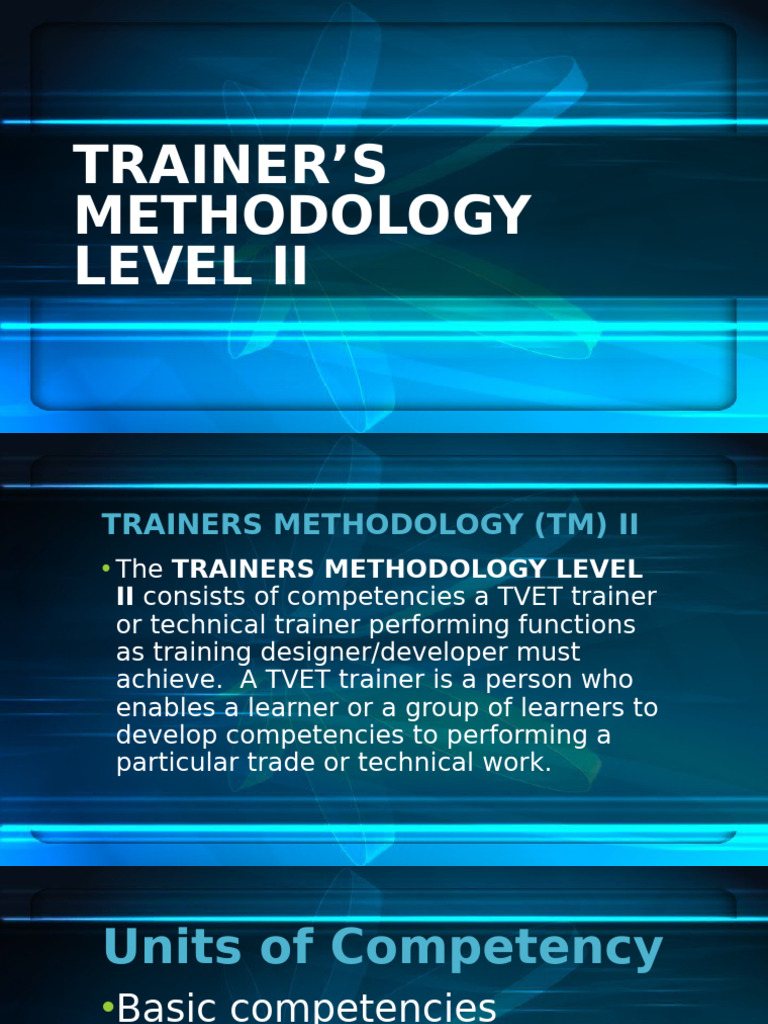 Trainer's Methodology Level II | PDF