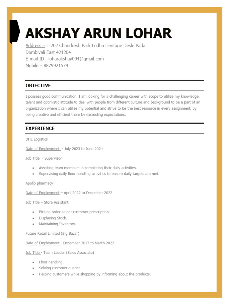 Akshay Resume | PDF | Career & Growth