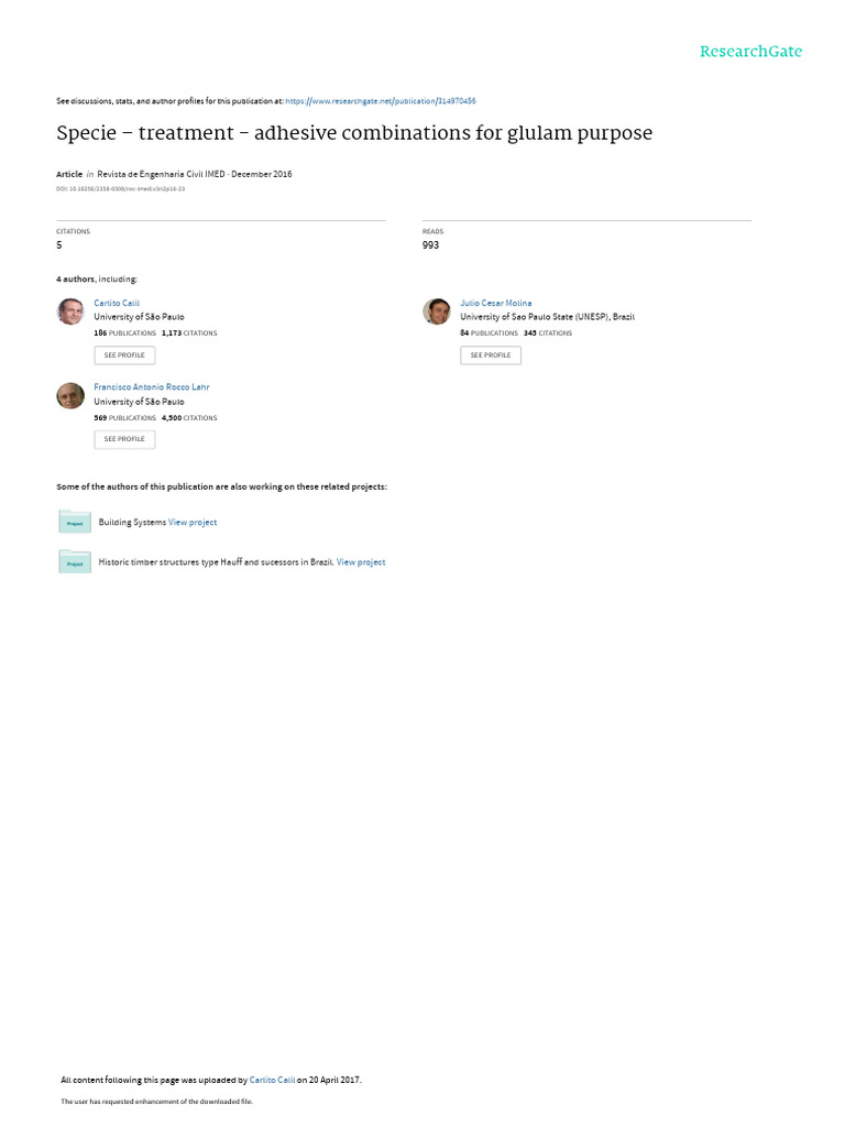 Specie - Treatment - Adhesive Combinations For Glu | PDF | Wood | Pine