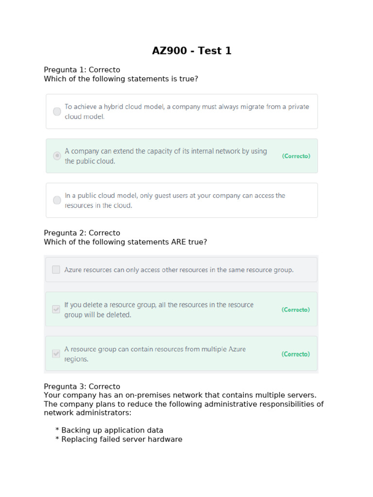 AZ-900 Exam Practice Questions | PDF | Microsoft Azure | Cloud Computing