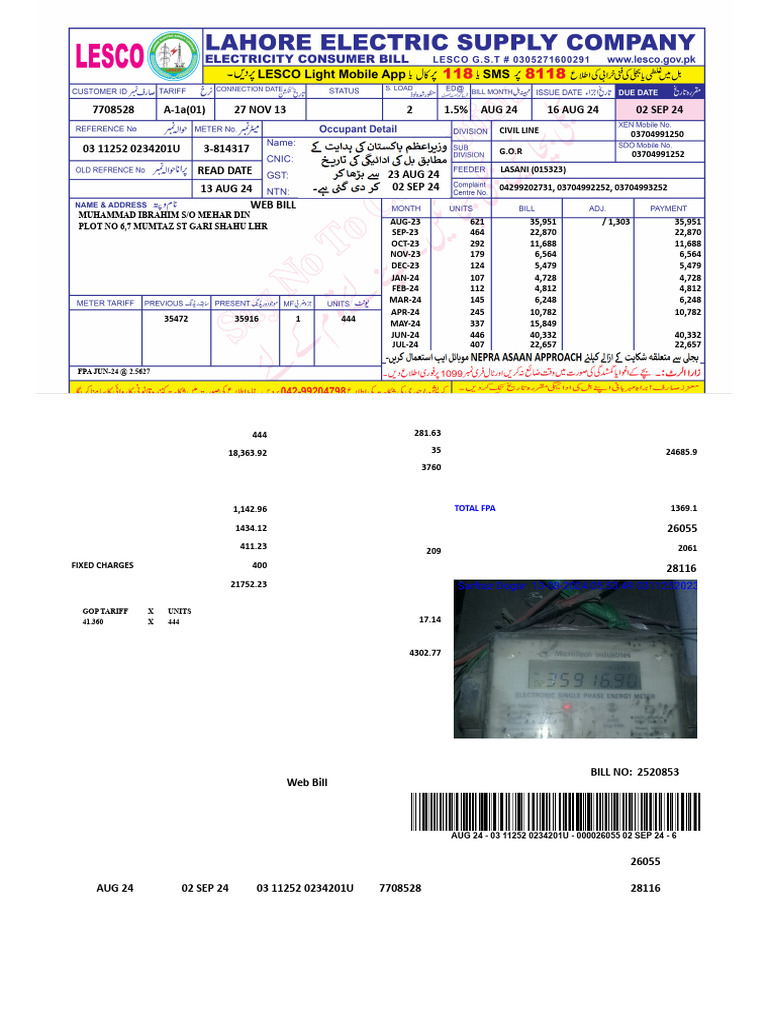 Lesco - Web Bill | PDF