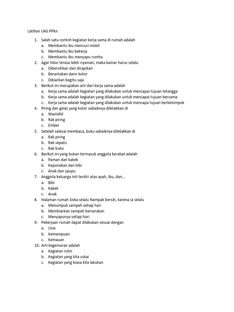 Latihan UAS PPKN | PDF
