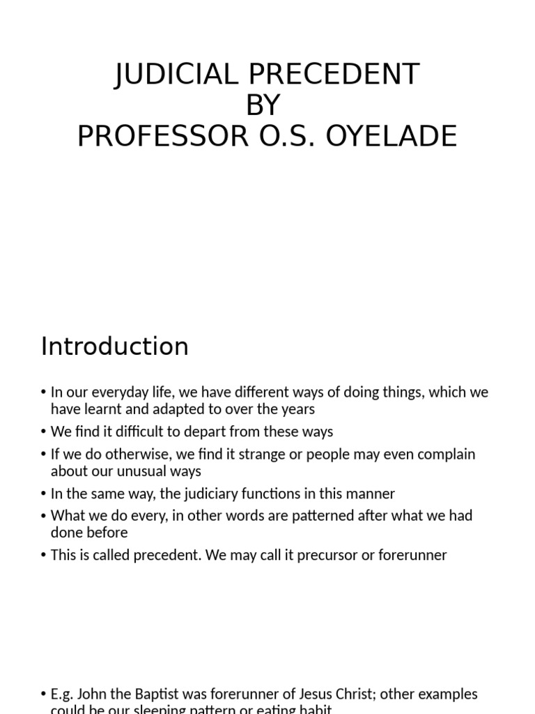 Judicial Precedent in Nigeria | PDF | Precedent | Case Law