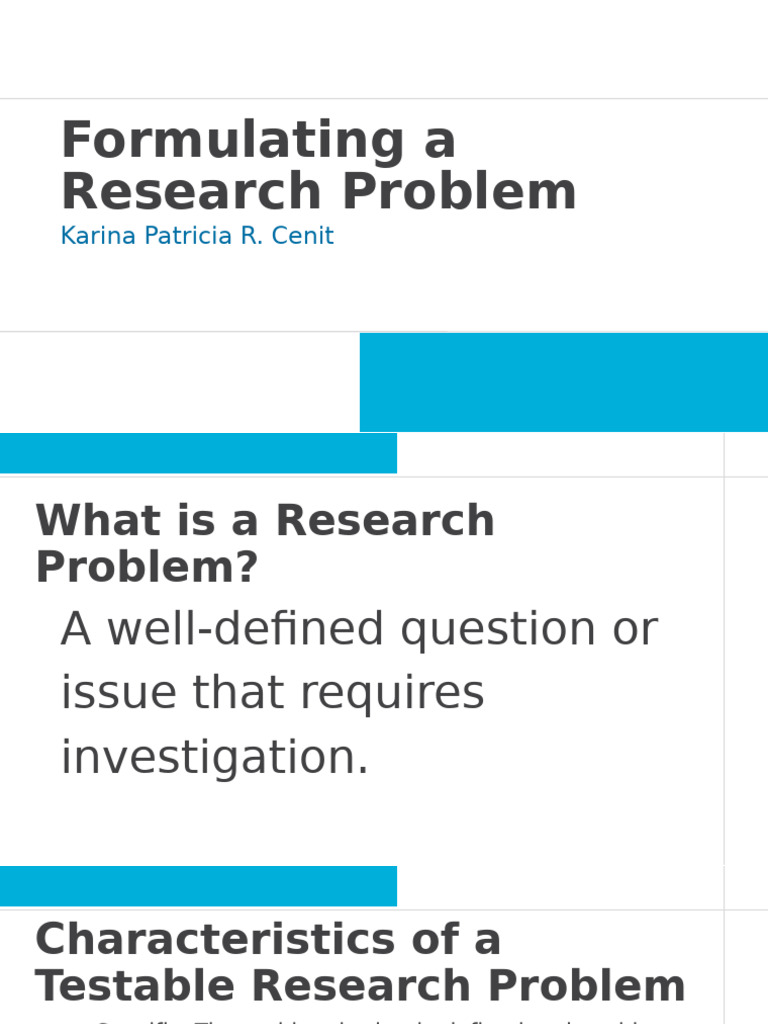 Formulating A Research Problem | PDF | Artificial Intelligence ...