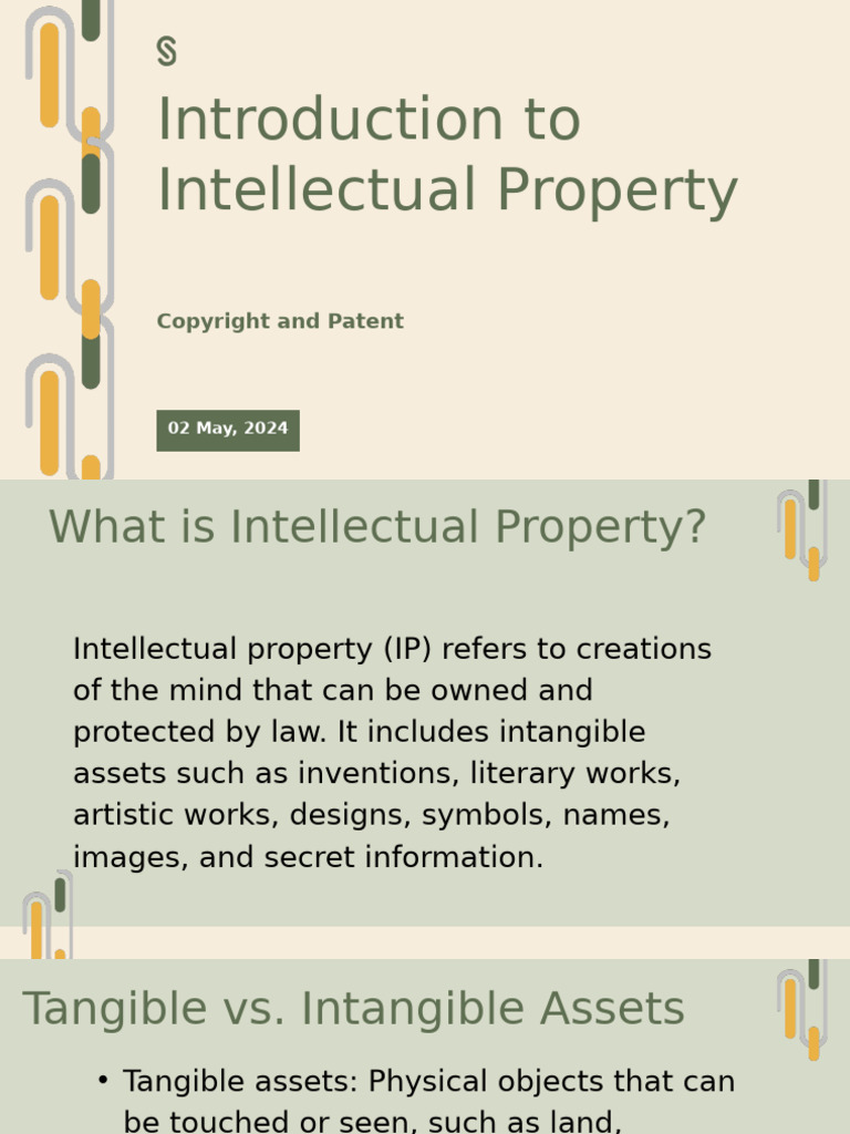 Intro To Intellectual Property | PDF | Patent | Intellectual Property