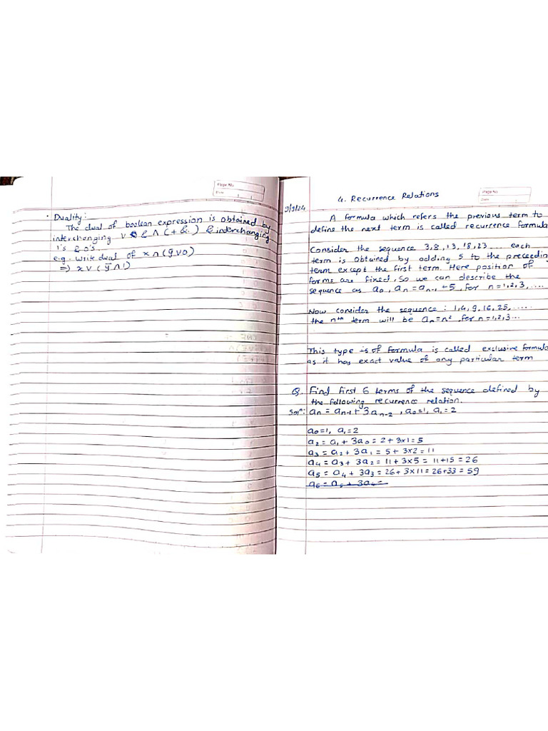 Recurrence Relation 9 10 22 Sep Notes Pdf