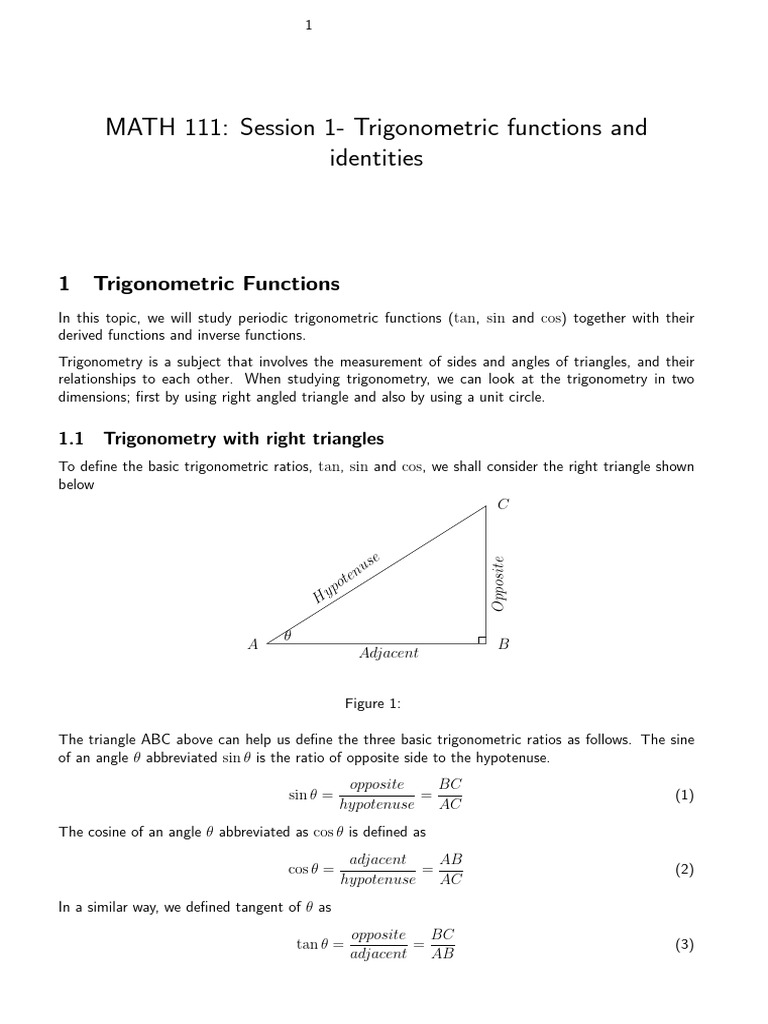 MAT111 Week 7 Lesson 1 Trigonometric Functions Sep 2021 | PDF | Trigonometry | Trigonometric ...