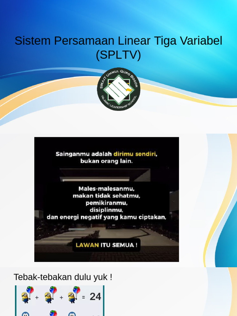 Sistem Persamaan Linear Tiga Variabel (SPLTV) | PDF
