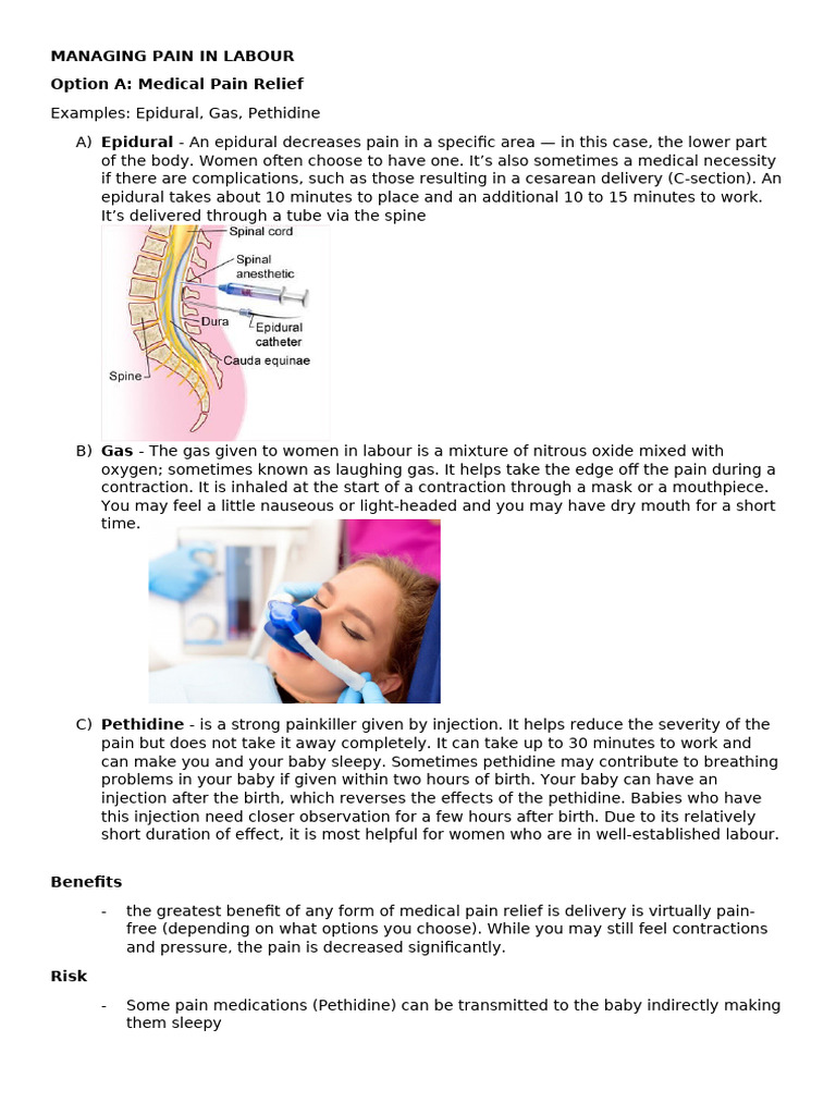 Managing Pain in Labour | PDF | Childbirth | Nitrous Oxide