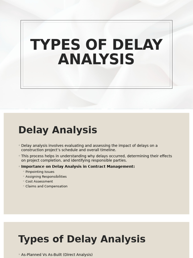 Delay Analysis Methods in Construction | PDF | Technology & Engineering
