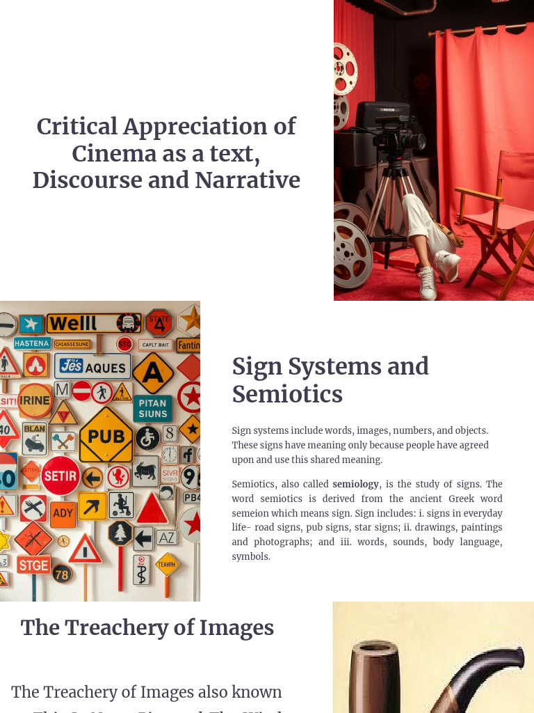 Critical Appreciation of Cinema As A Text Discourse and Narrative Final ...