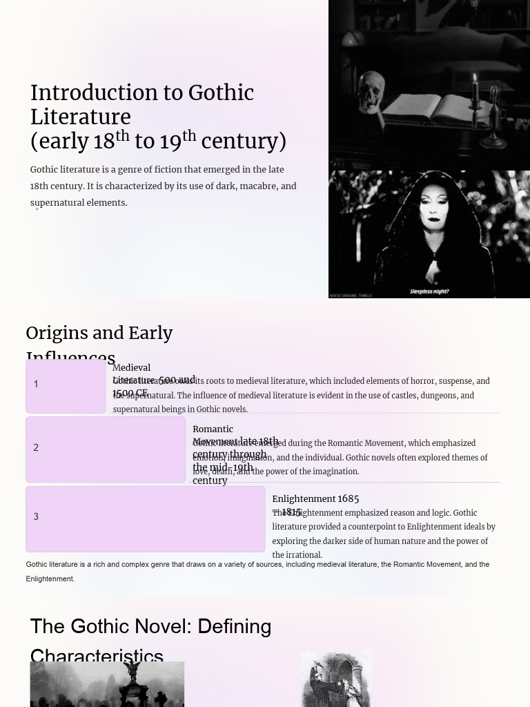 Introduction To Gothic Literature | PDF | Gothic Fiction | Horror Fiction