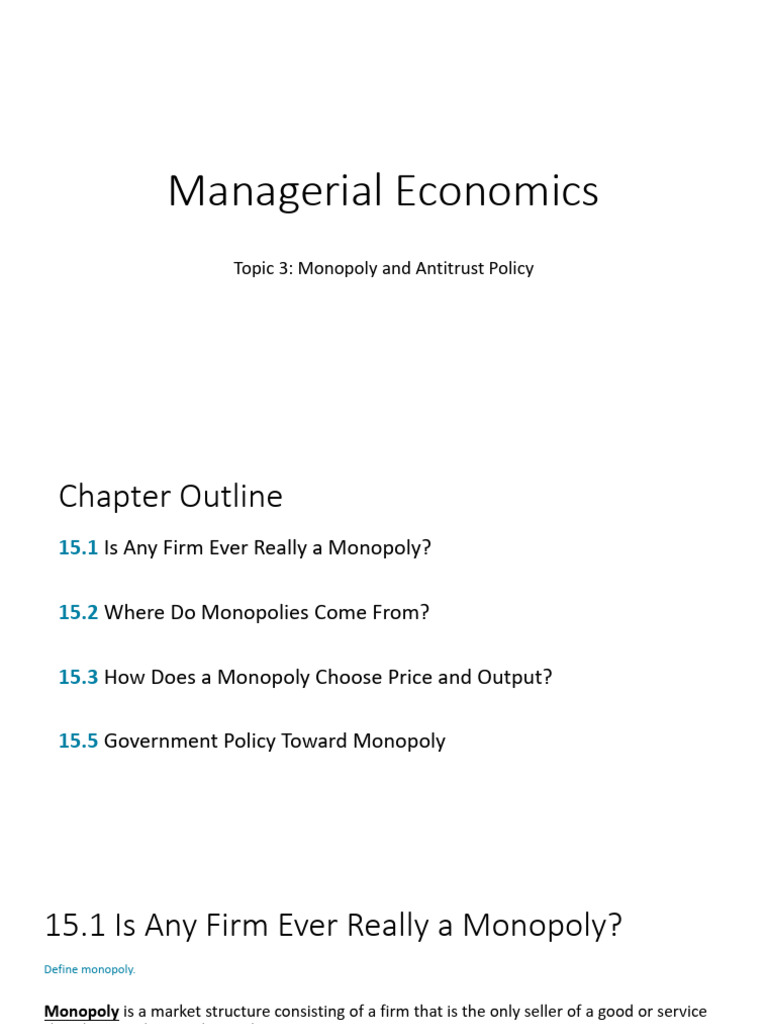 Topic 3 Monopoly | PDF | Monopoly | Profit (Economics)