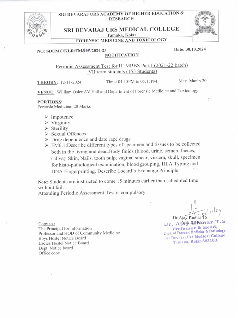 UG PAT Notification | PDF